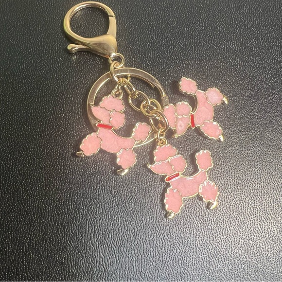 Accessories | Pink Poodle Charm Keychain Gold Tone By Mint | Poshmark
